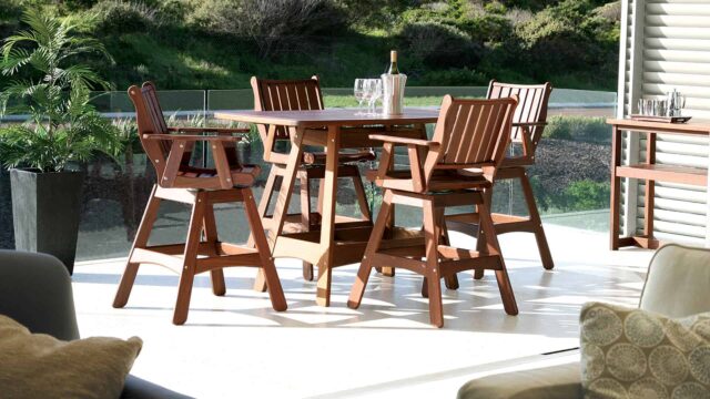 Classic Ipe Integra Swivel Hi Dining Arm Chair - Jensen Outdoor