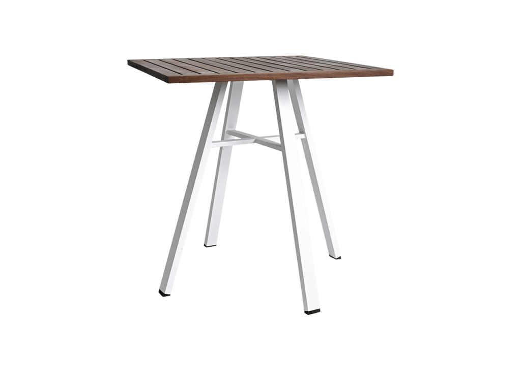 Harmony 29" Square Bistro Table | White with Ipe top - Jensen Outdoor